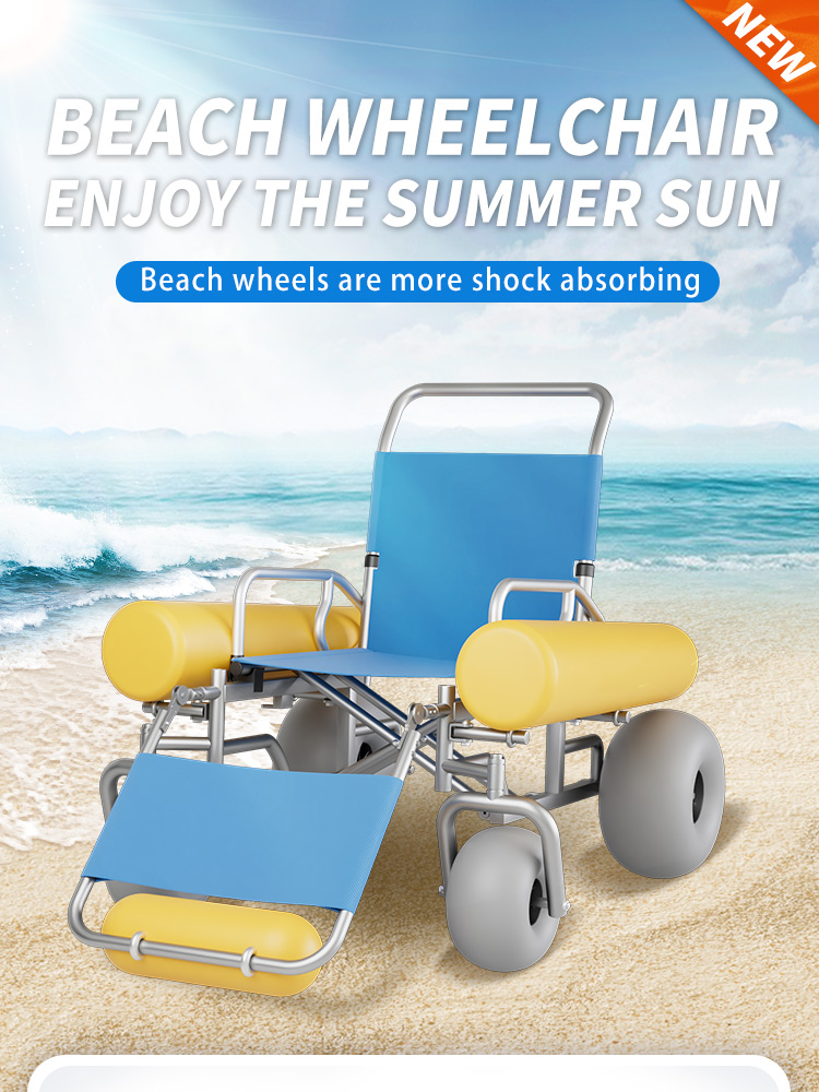 YSB02 Stainless Steel Folding Floating Beach Wheelchair